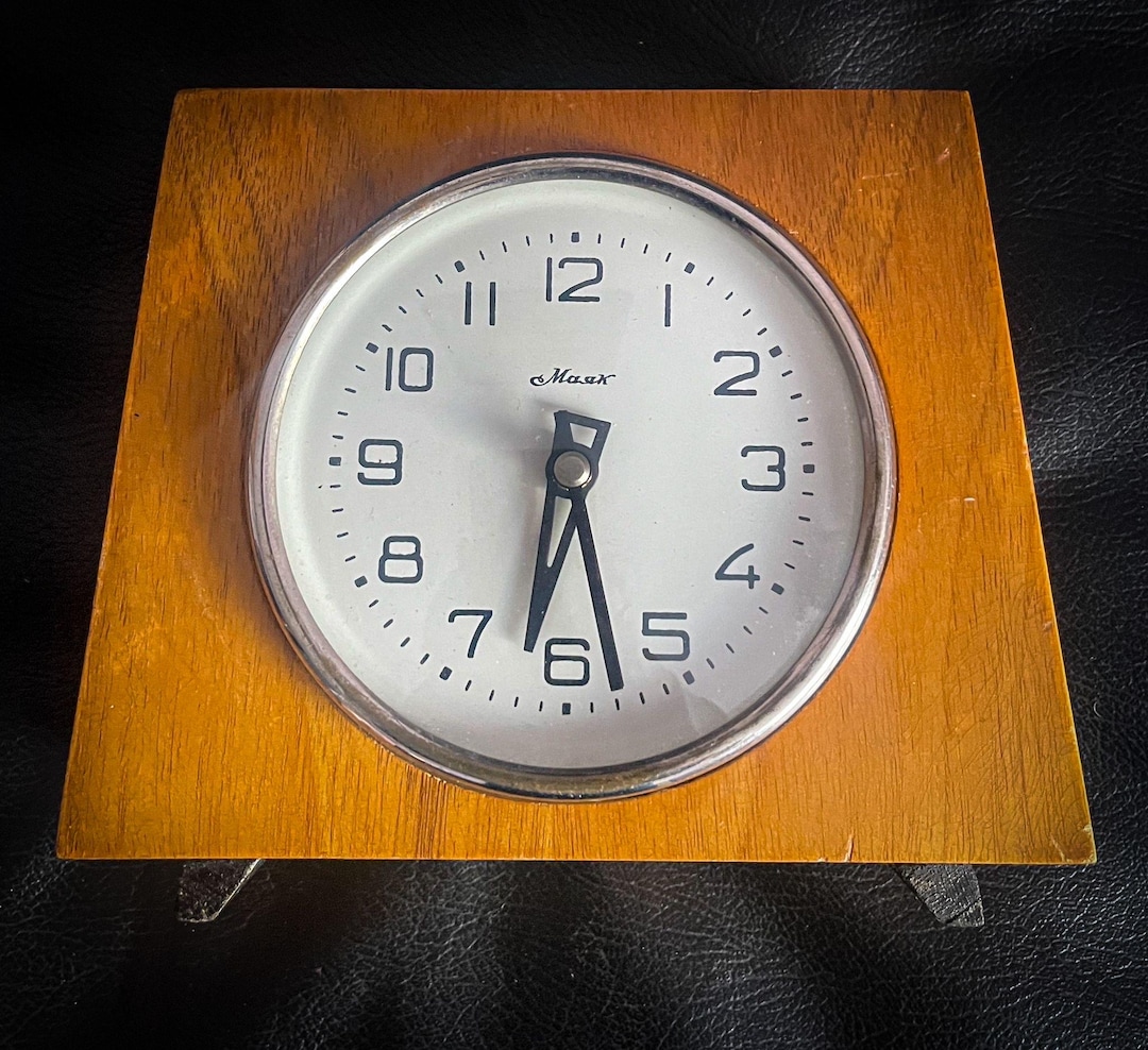 Soviet Table Clock, Wooden Clock, Rare Mayak Clock, Wooden Case, USSR ...