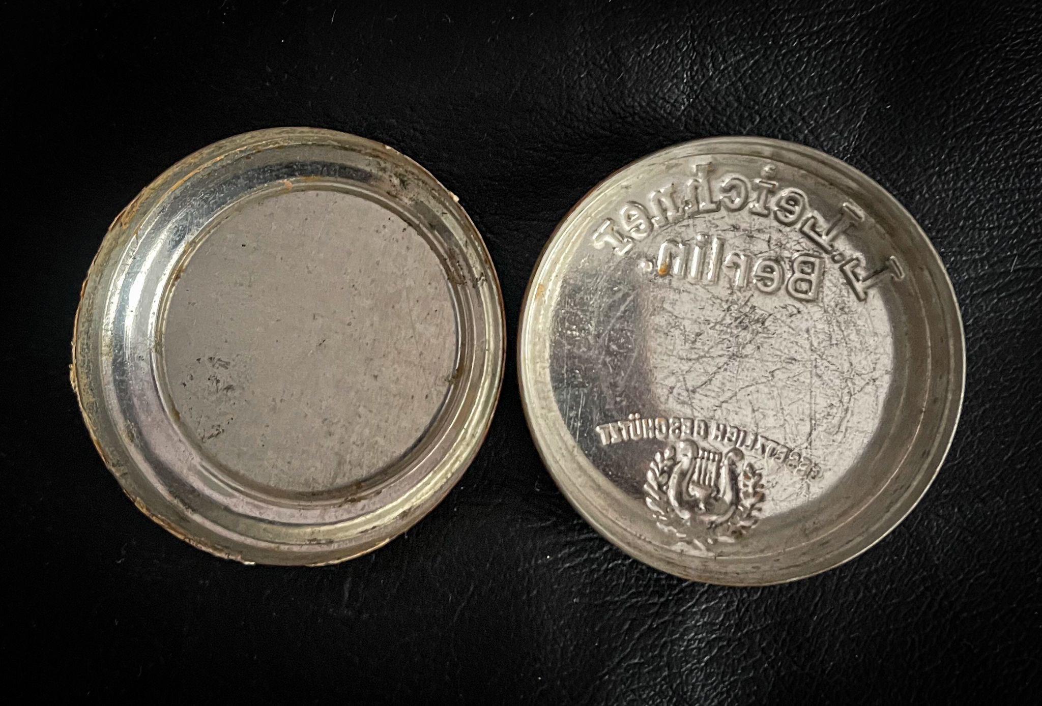 Antique Makeup Tin, Metal Collectible Perfume Tin, 1800s Antique Powder ...