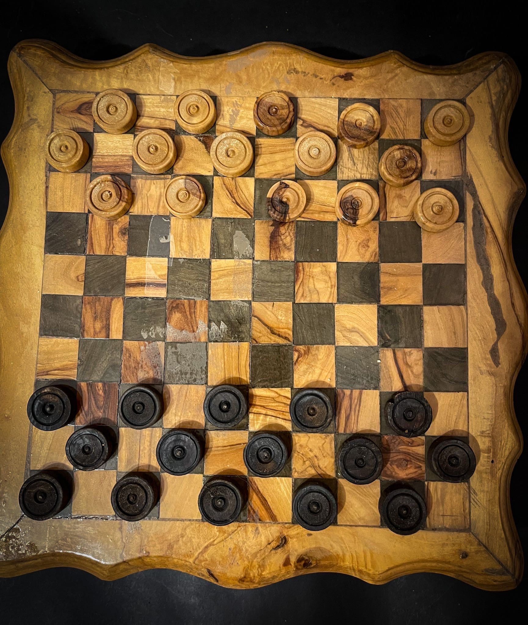 ANTIQUE Wooden International Draughts Checkers 10x10. Board - Etsy