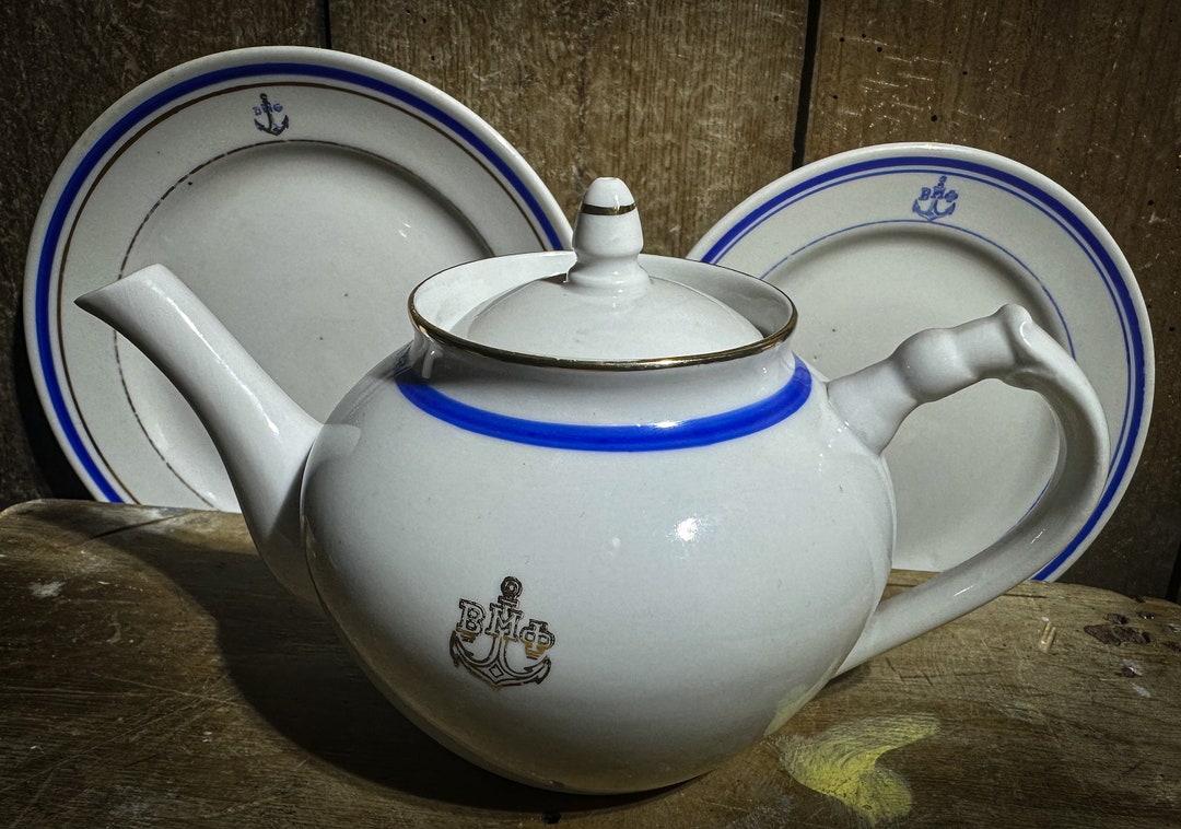Soviet Naval Porcelain Navy VMF Tableware Dinnerware Dulevo Tea Pot ...