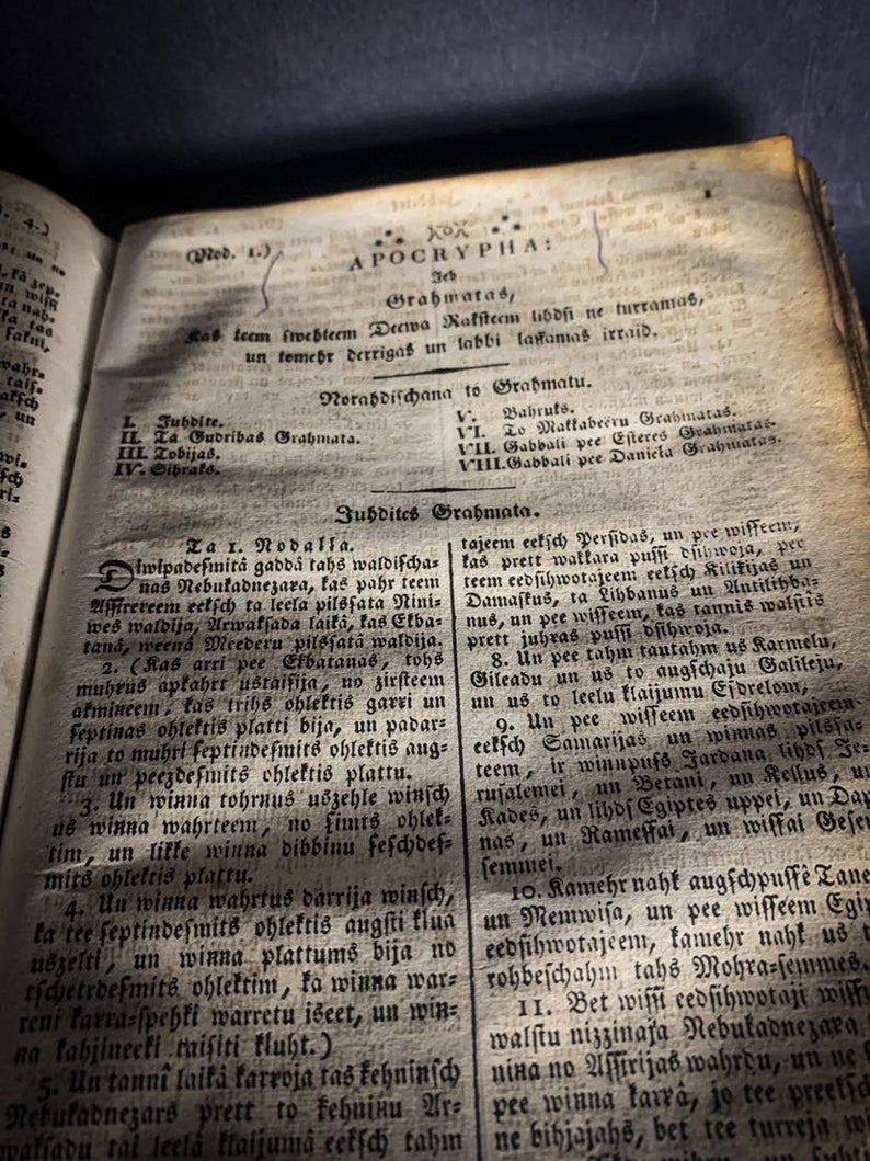200 Years Old ANTIQUE Latvian Gothic Bible for Old and New Testament ...