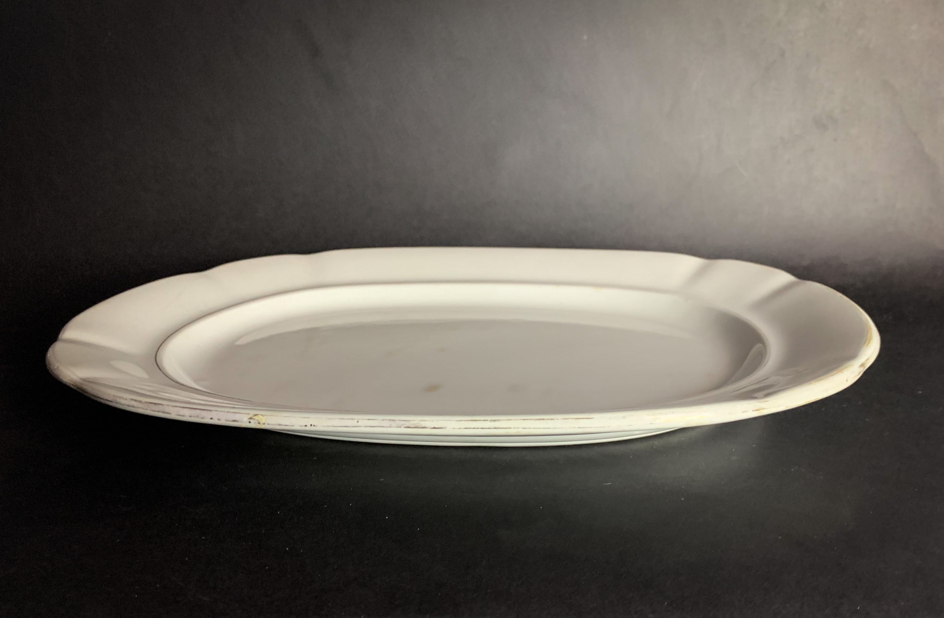 Legendary Kuznetsov Factory, Gold Rim Oval Serving Dish, Russian Empire ...