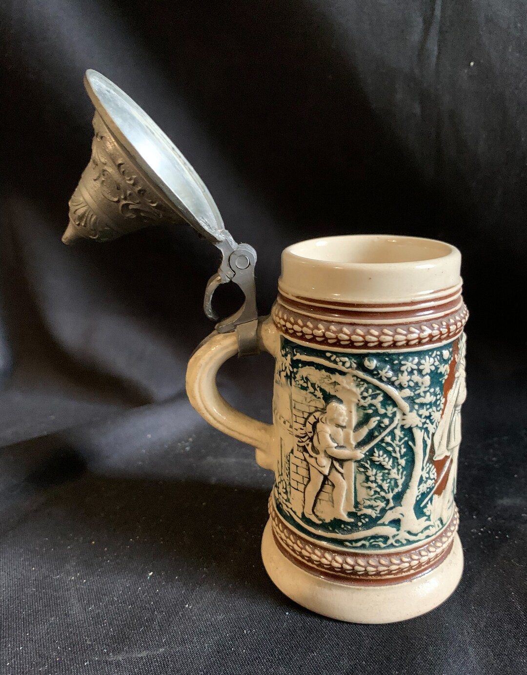 German Beer Stein, Authentic Vintage German Pottery Mug, Small Size ...
