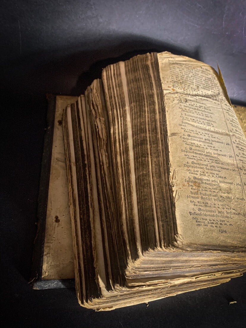 200 Years Old ANTIQUE Latvian Gothic Bible for Old and New Testament ...
