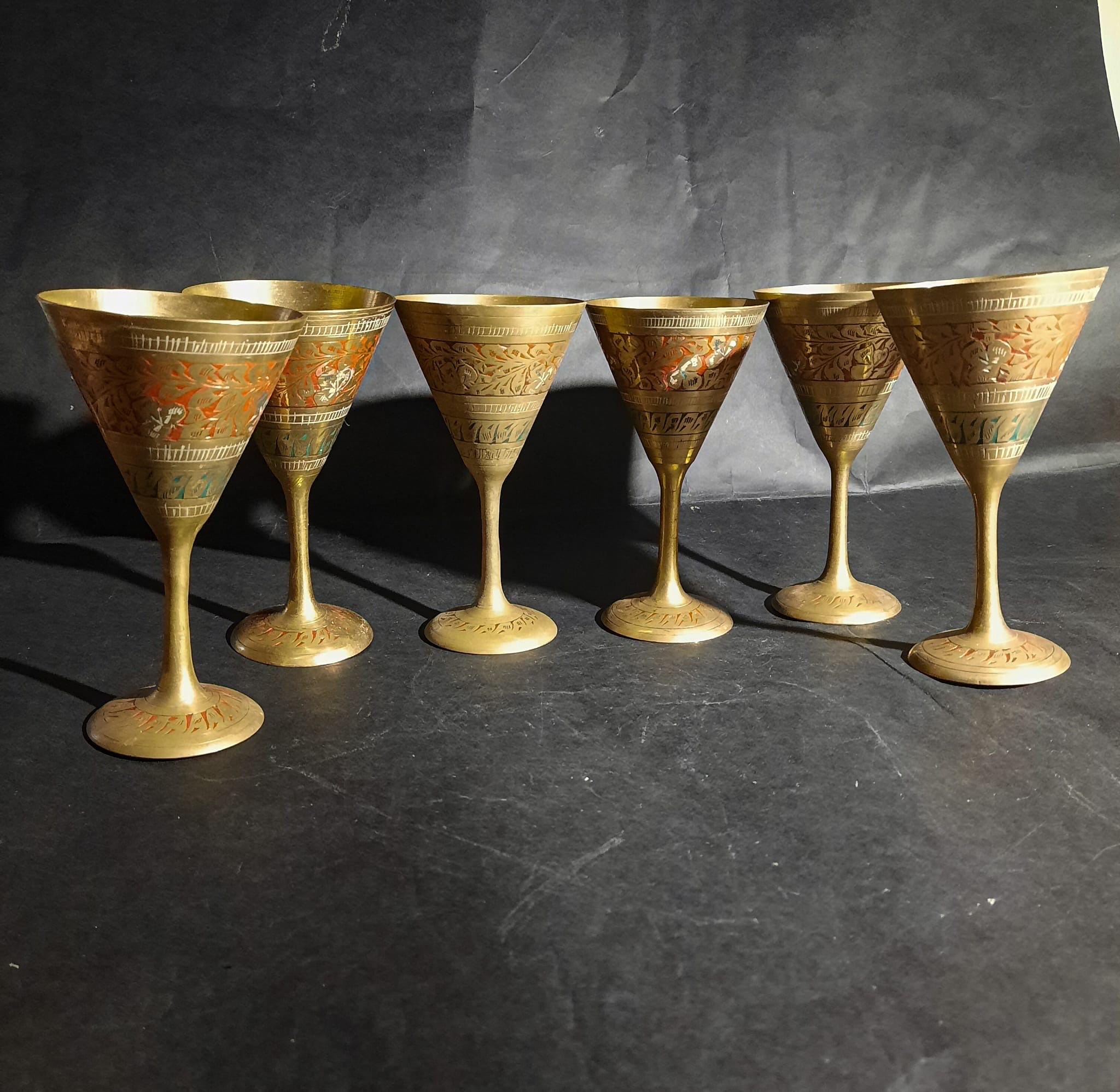Antique Liquor Cups, Brass Cups or Vases, Brass Cups, Islamic Cups ...