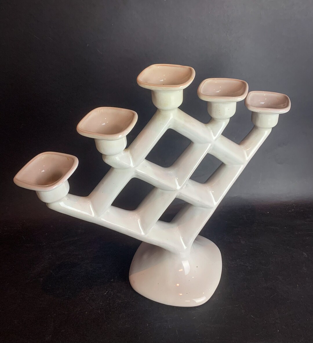 Art Deco Porcelain Candlestick for 5 Candles. Hand Made Candlestick ...