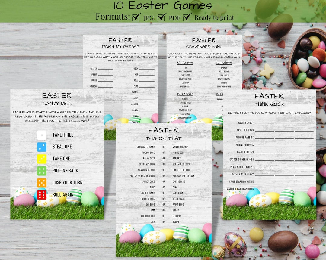 Easter Party Games Bundle, Easter Activity, Easter Family Games, Adult ...
