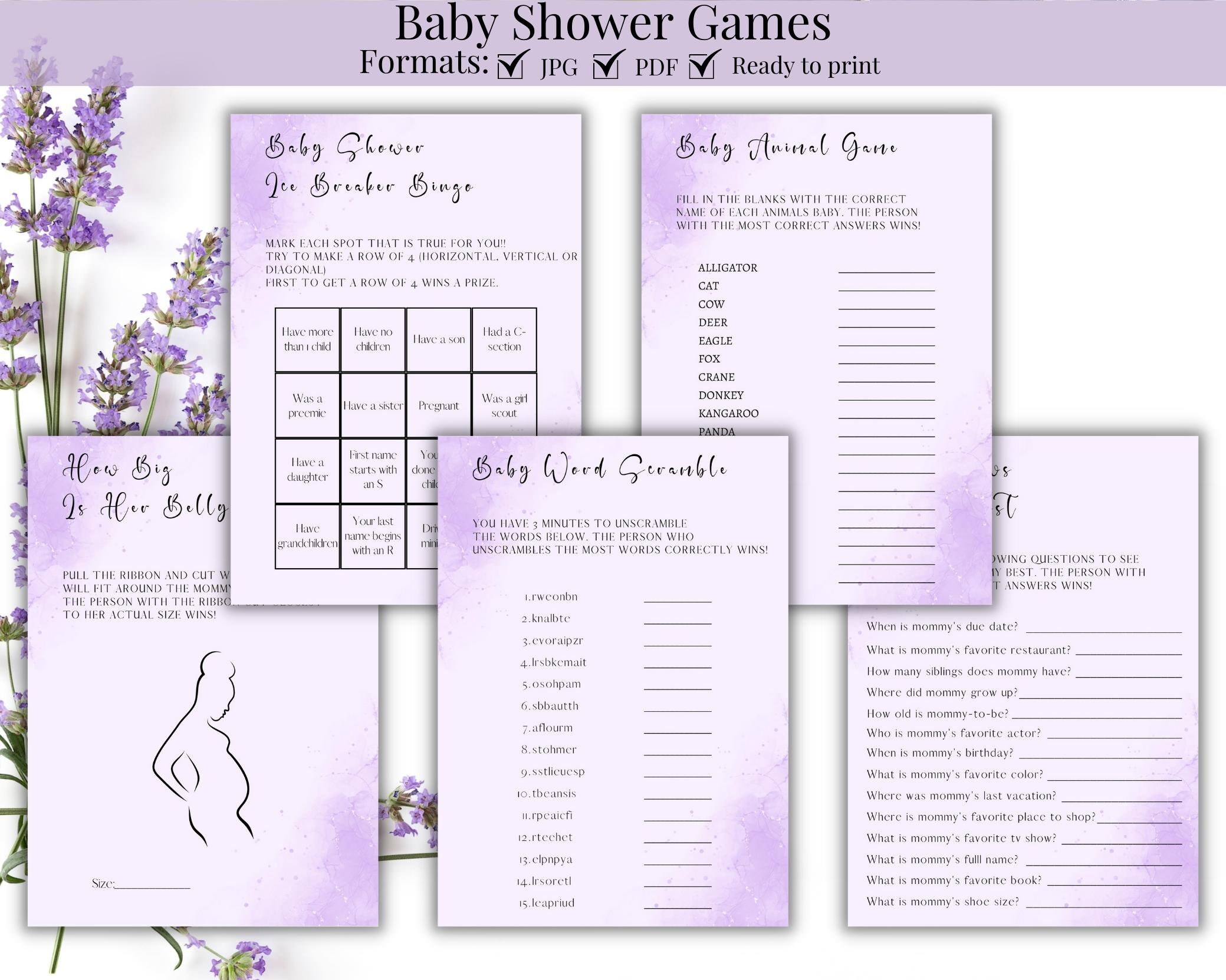 Modern Baby Shower Games, Baby Game Bundle, Shower Game Bundle, Game ...