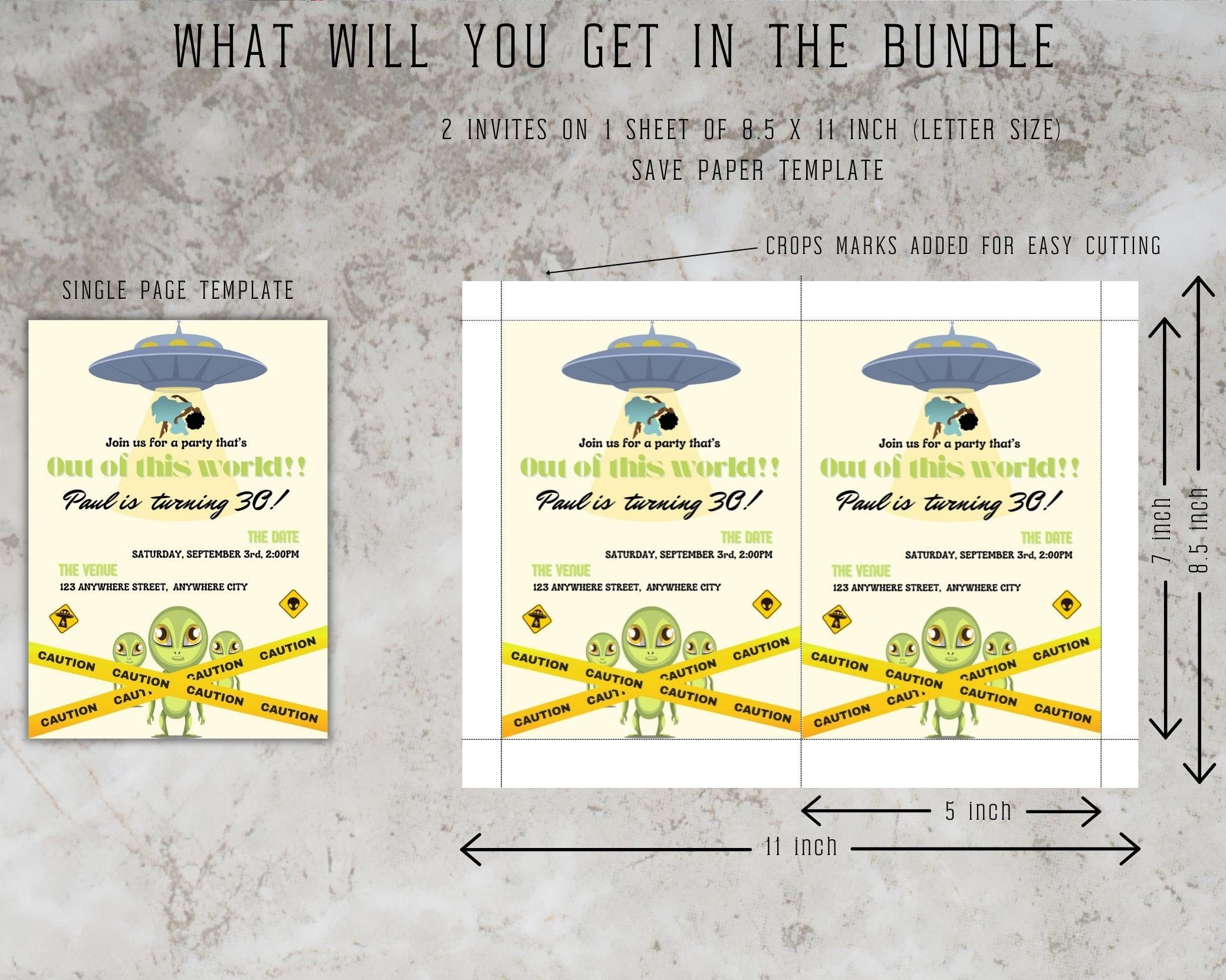 Alien Birthday Party Invitation, Ufo Party, Extra Terrestrial, Area 51 ...