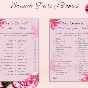 Brunch Party Games, Brunch Games, Bridal Shower Games, Hens Party ...
