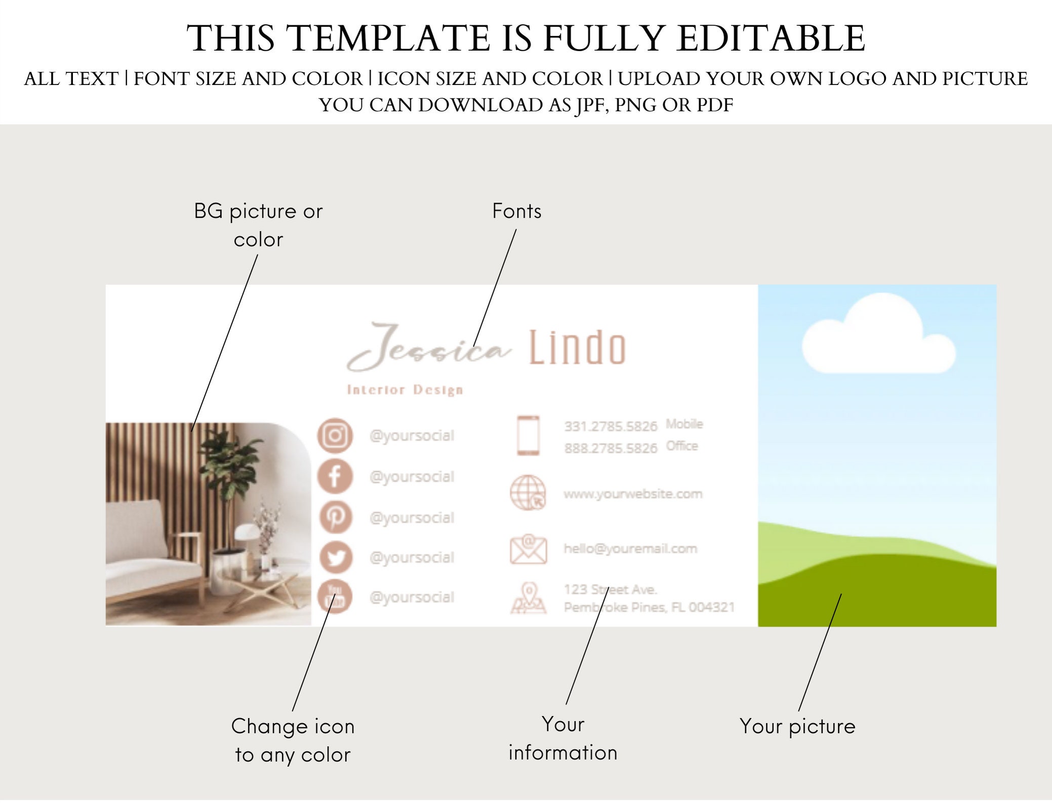 Modern Interior Designer Email Signature Template Email - Etsy