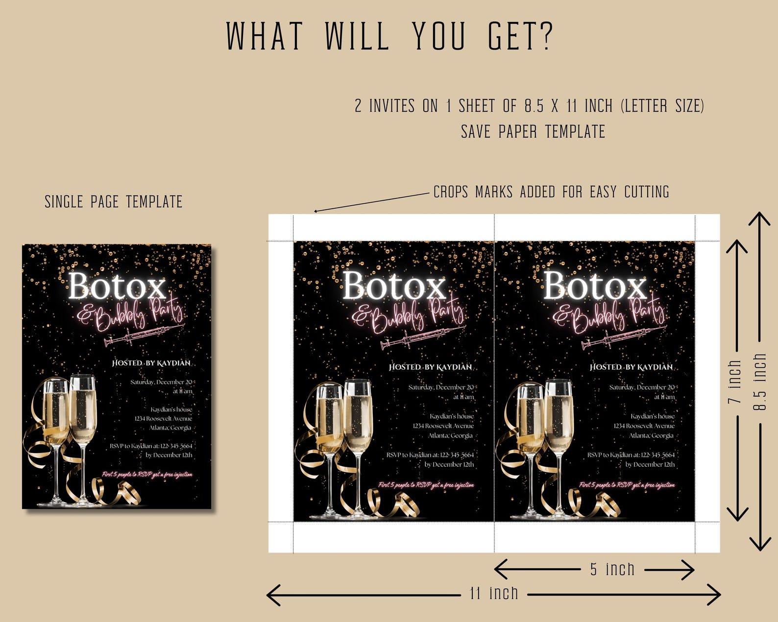 Botox and Bubbly Party Invite, Botox Invitation, Aesthetic Nurse ...