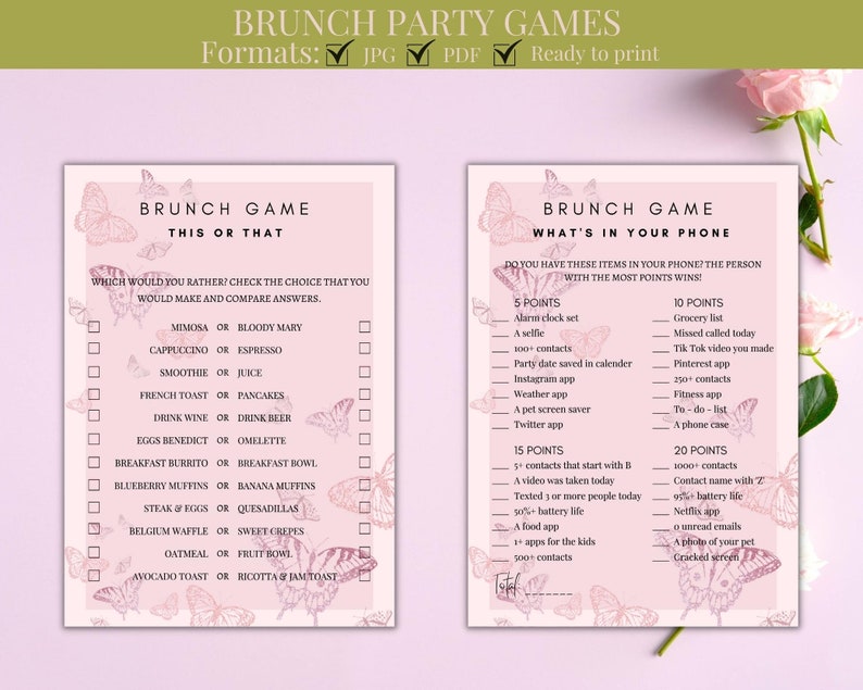 Brunch Party Games, Brunch Games, Bridal Shower Games, Hens Party ...