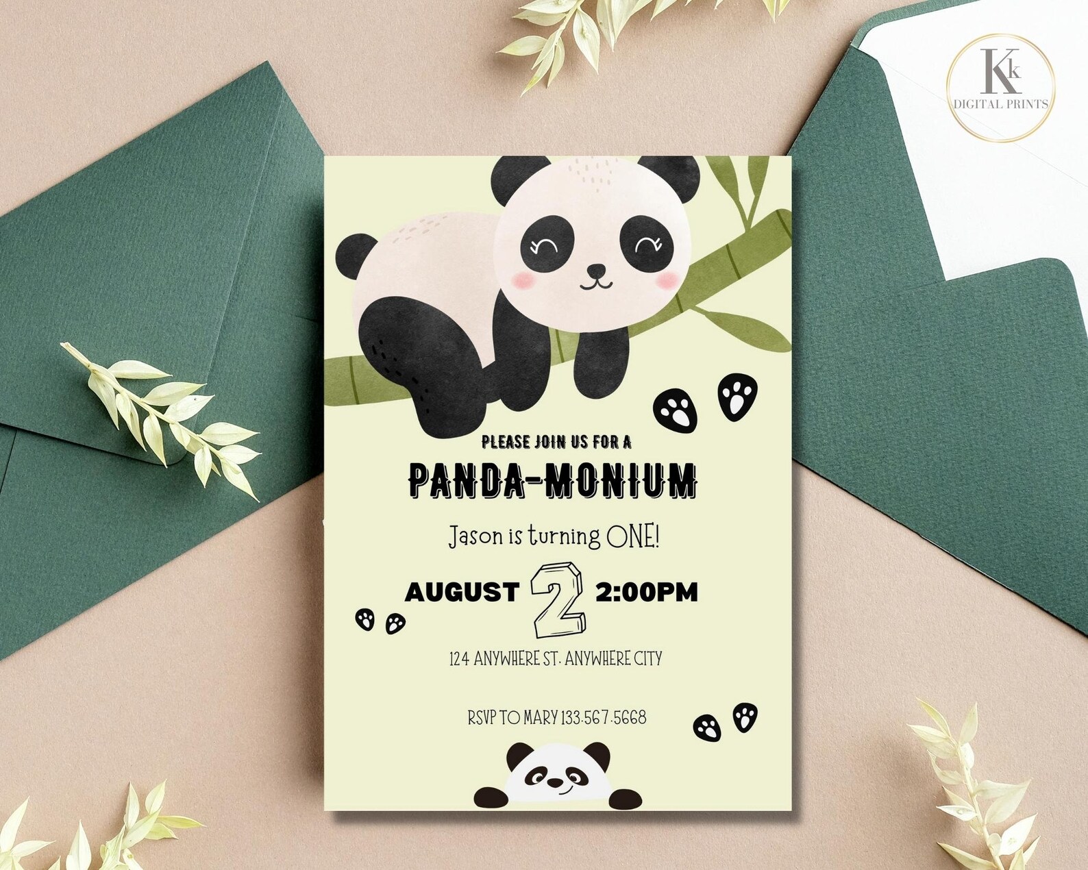 Panda Birthday Invitation, First Birthday, Panda Theme Party, Animal ...