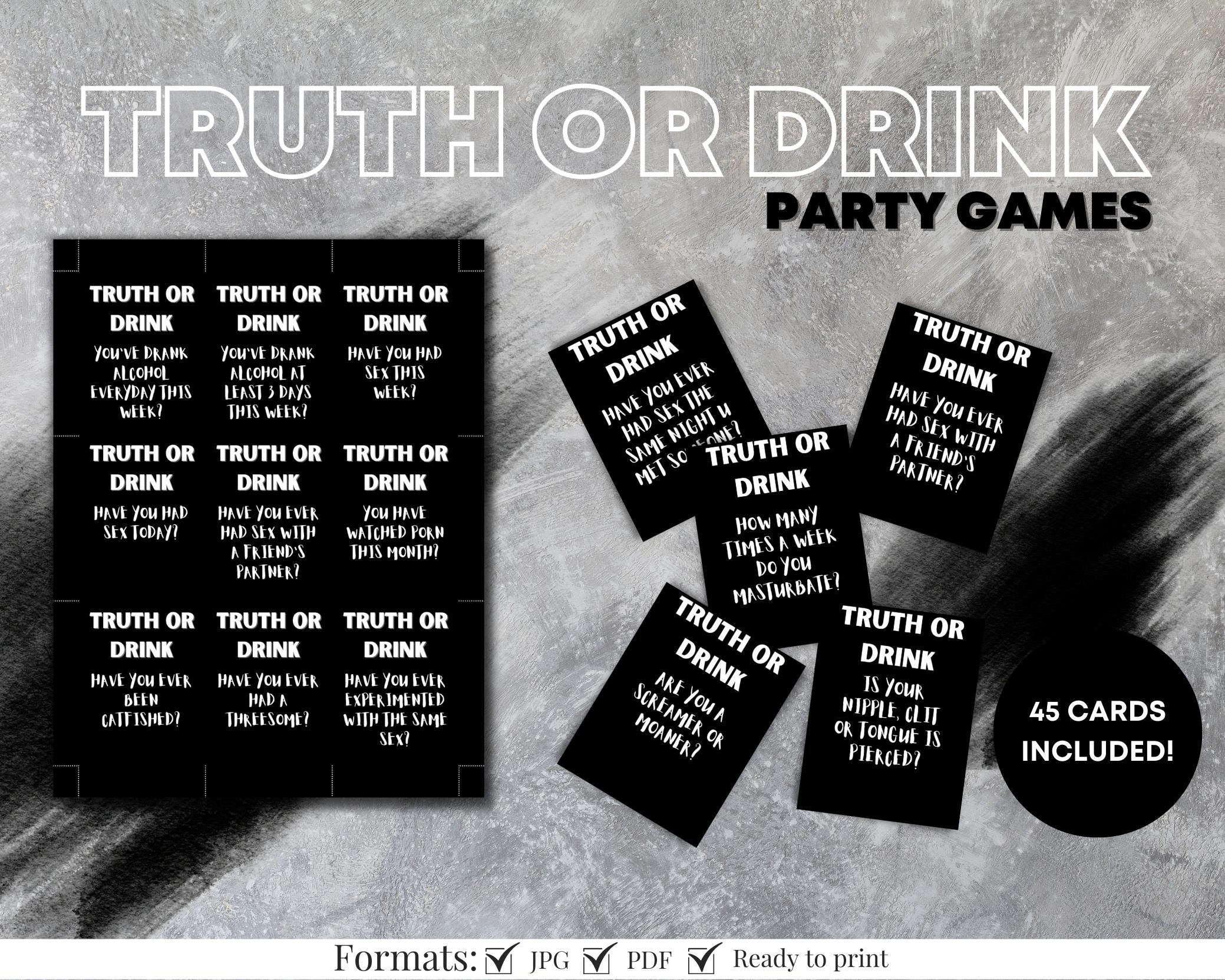 Truth or Drink Drinking Games, Drinking Card Games, Lets Get Drunk Game ...