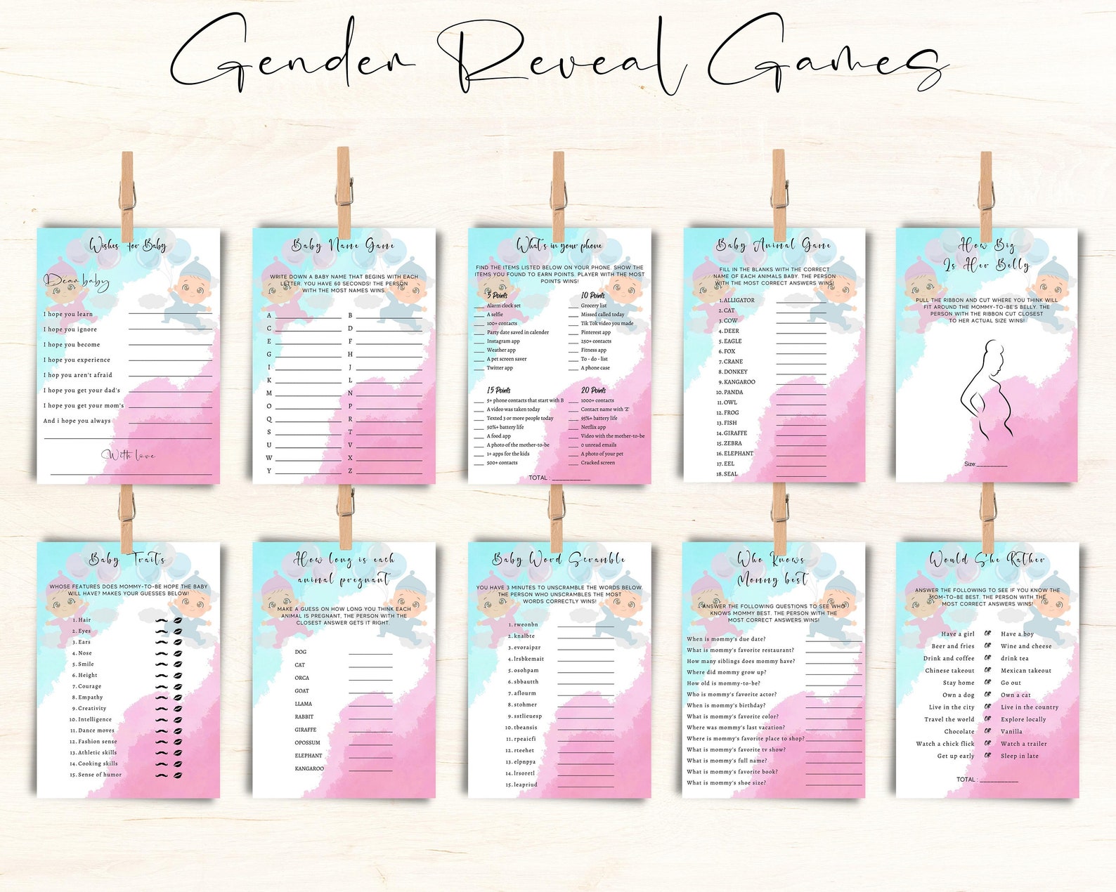 Modern Gender Reveal Games, Baby Shower Games, Gender Reveal Ideas ...