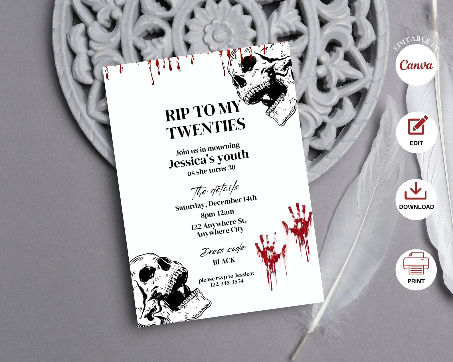 RIP to My Twenties Birthday Party Invitation RIP Twenties - Etsy