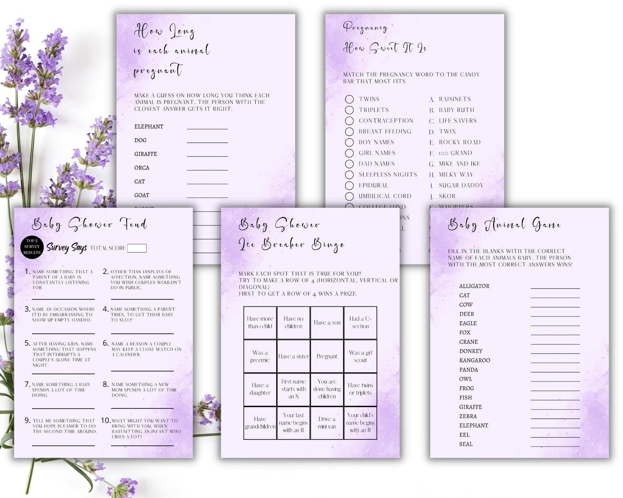 Modern Baby Shower Games, Baby Game Bundle, Shower Game Bundle, Game ...