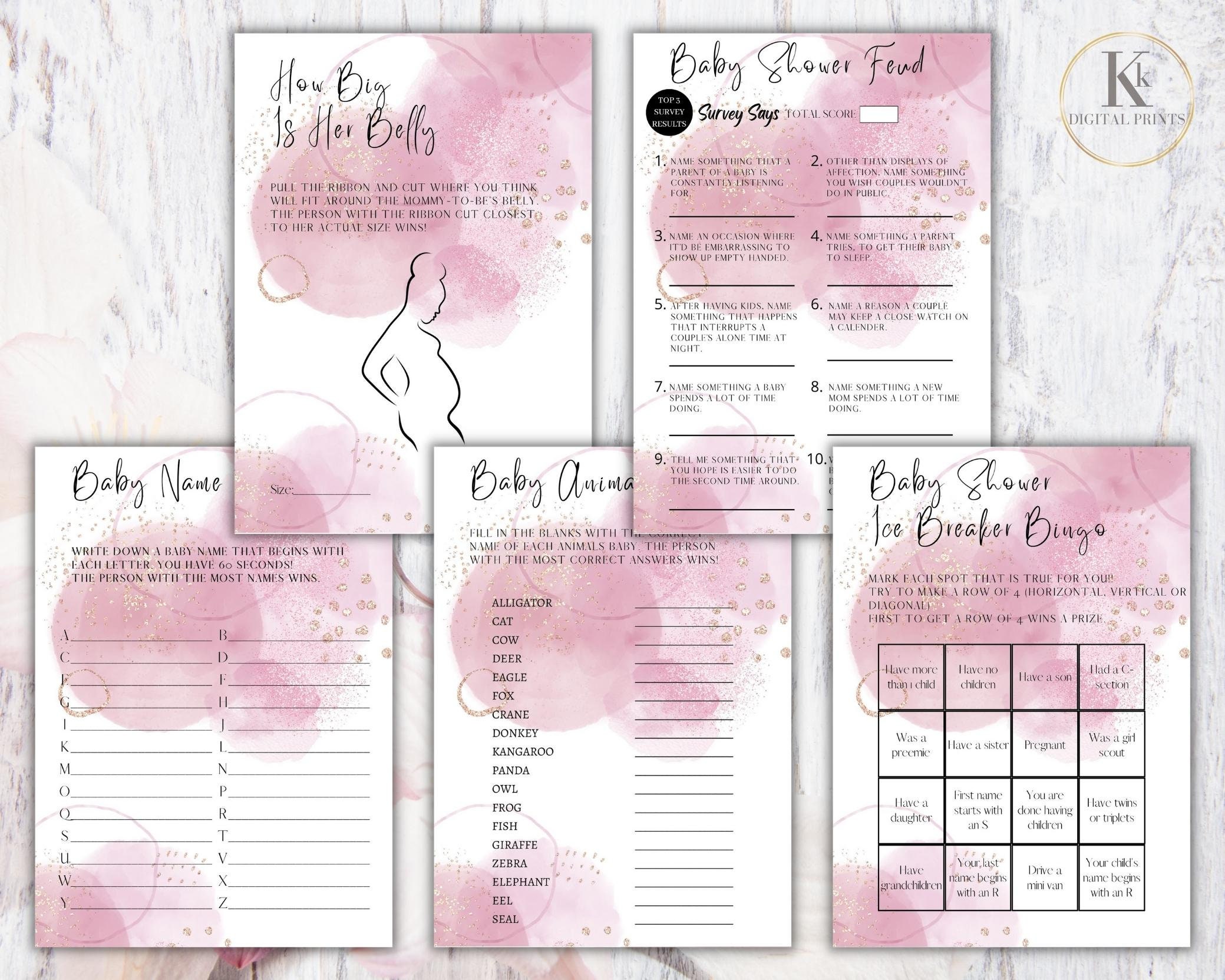 Modern Baby Shower Games, Baby Game Bundle, Shower Game Bundle, Game ...