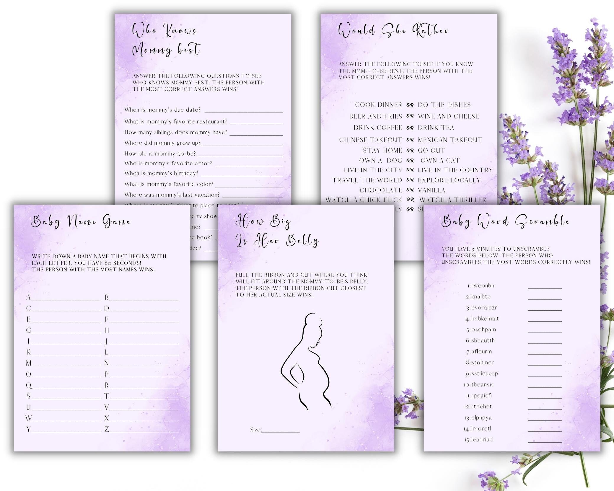 Modern Baby Shower Games, Baby Game Bundle, Shower Game Bundle, Game ...