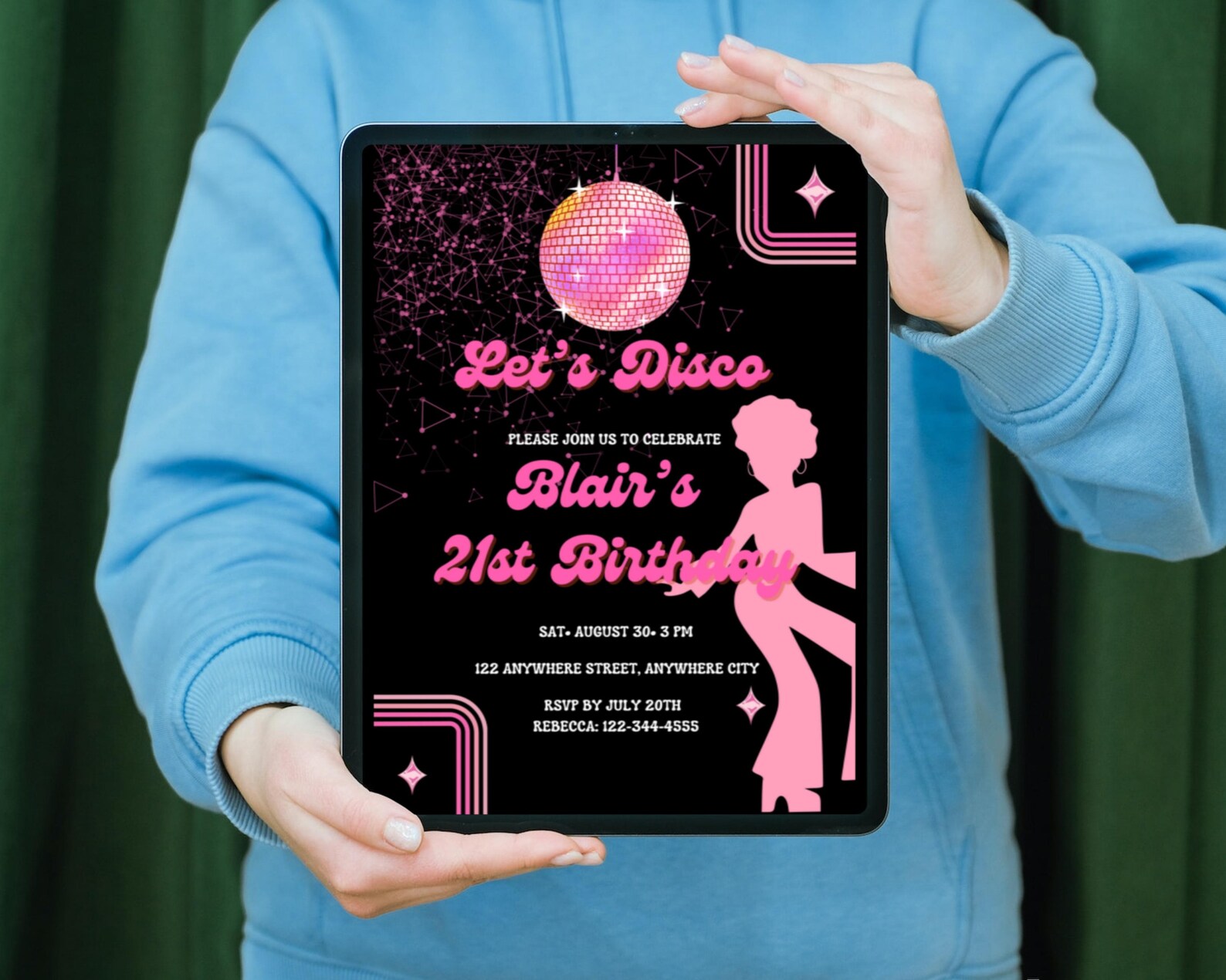 Retro Birthday Party Invitation, Retro Groovy Party Invite, 70s Disco ...