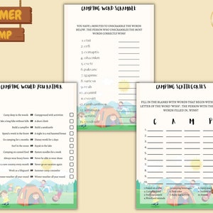 Camping Activity 7 Game Bundle, Camping Games, Backyard Games, Outdoor ...