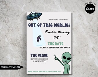 Alien Vs. Predator Birthday Invitation Card Design for Kids - Etsy