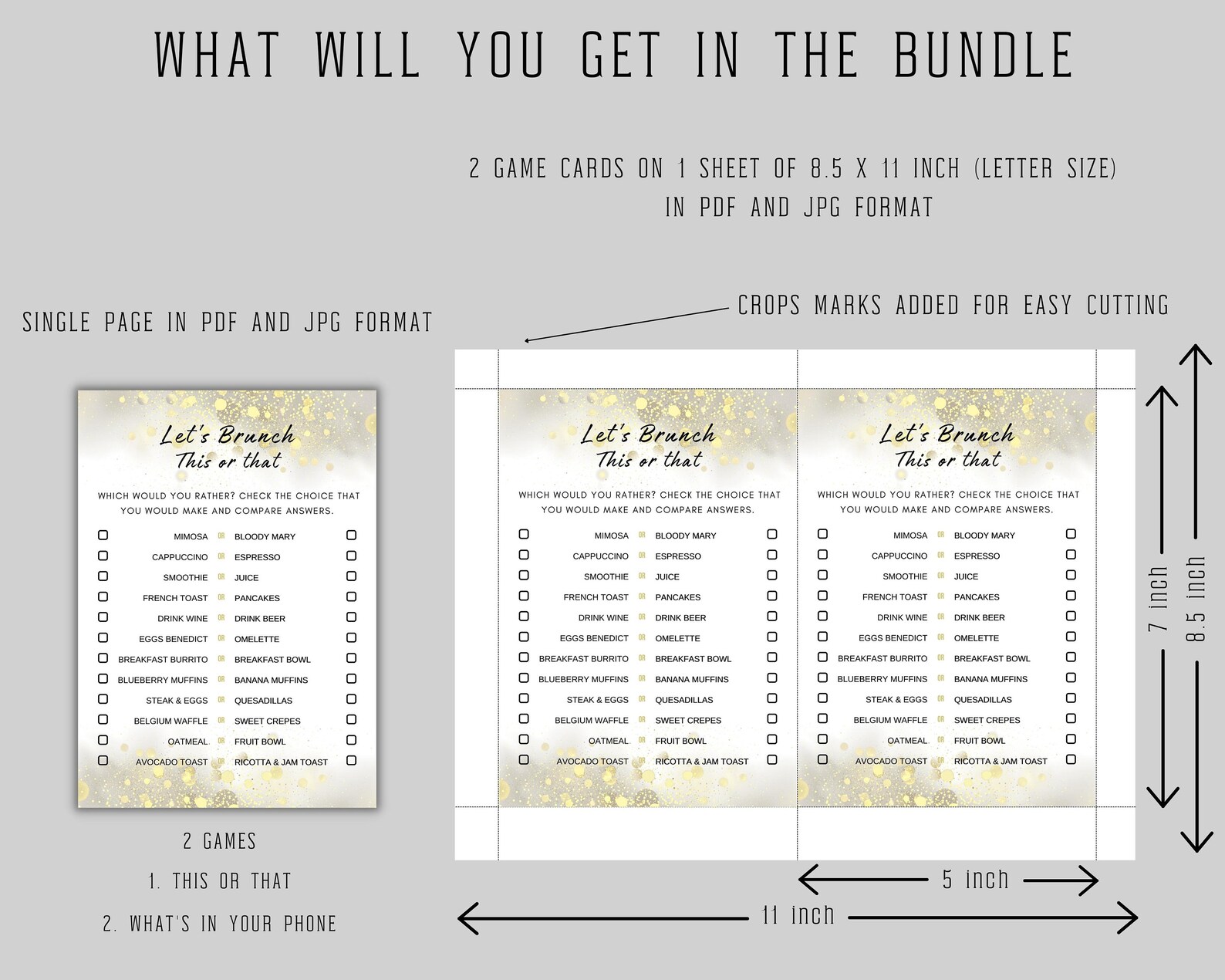 Gold Brunch Party Games, Brunch Games, Bridal Shower Games, Hens Party ...