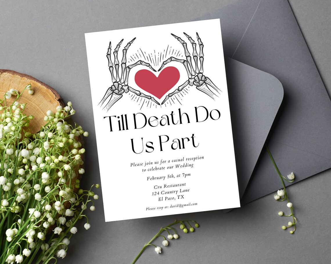 Editable Invitation, Wedding Reception, Reception Invite, Death Do Us ...