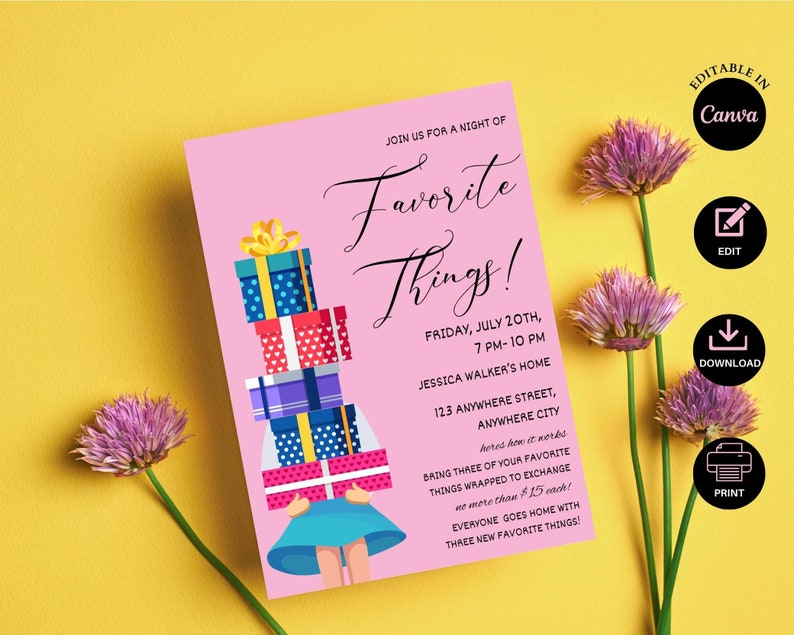 Favorite Things Party Invitation, My Favorite Things, Bridal Shower ...