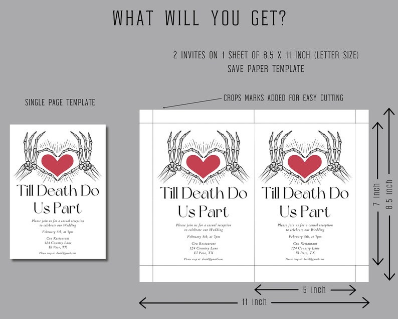 Editable Invitation, Wedding Reception, Reception Invite, Death Do Us ...