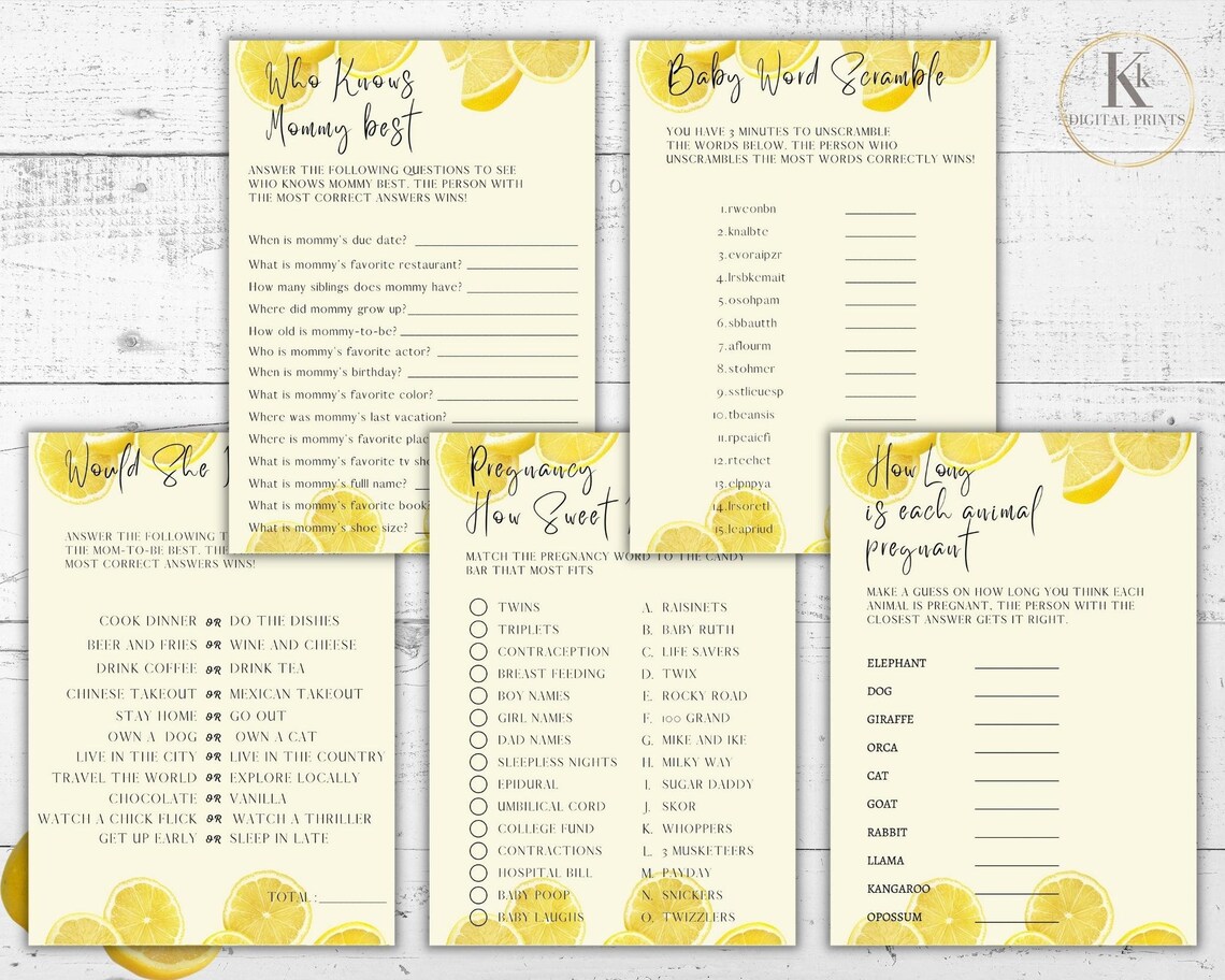 Modern Baby Shower Games Baby Game Bundle Shower Game - Etsy