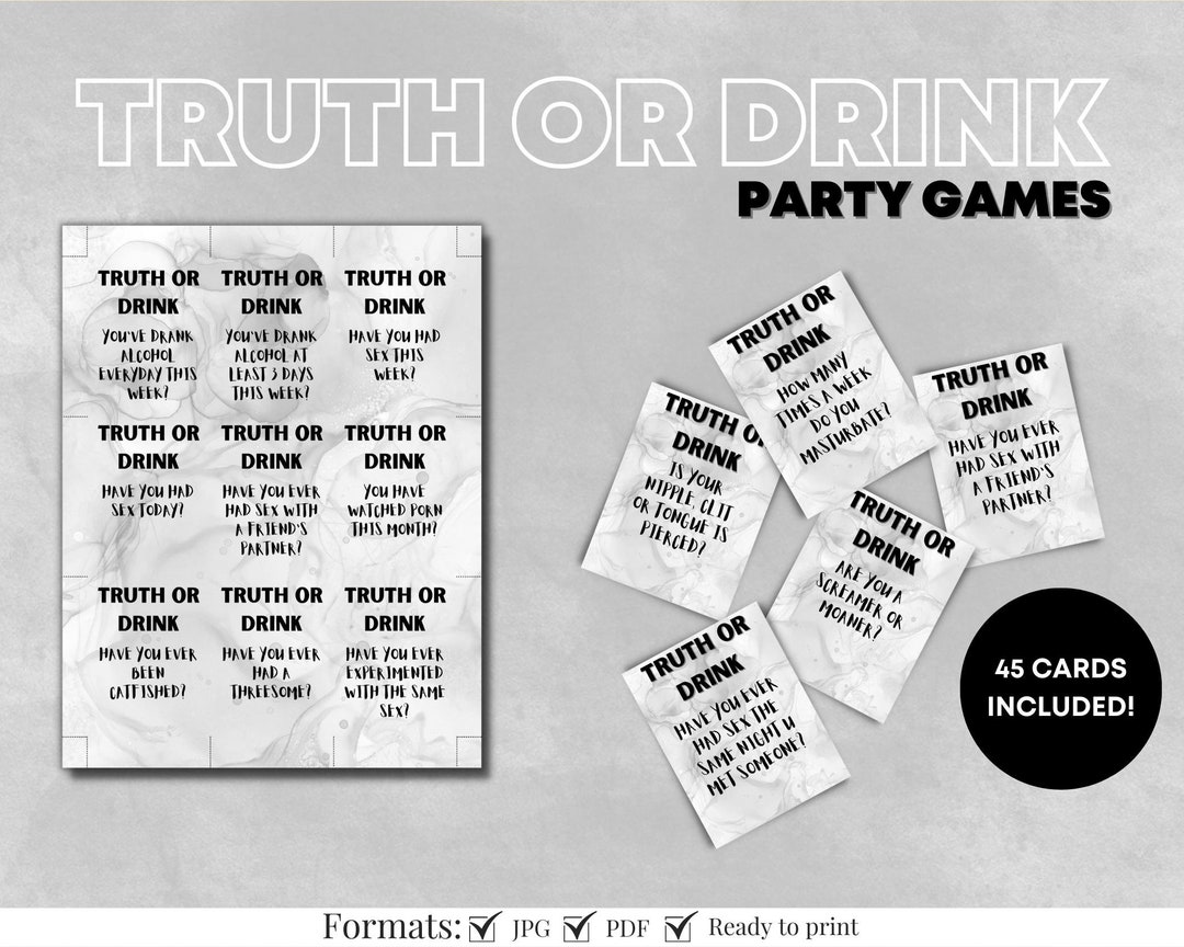 Truth or Drink Drinking Games Drinking Card Games Lets Get - Etsy