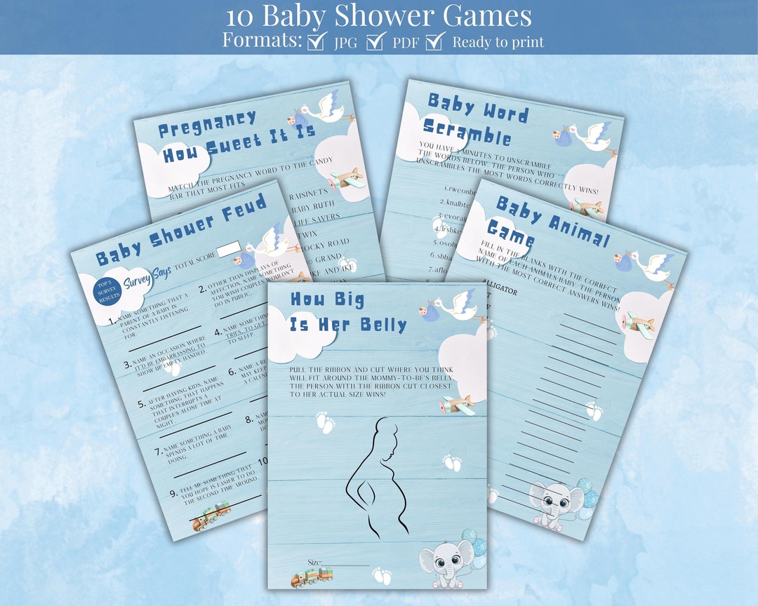 Modern Baby Shower Games, Baby Game Bundle, Shower Game Bundle, Game ...