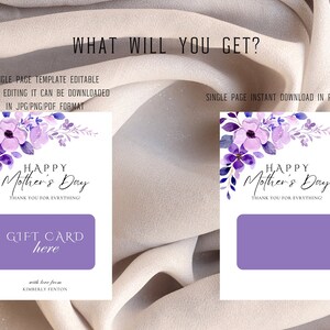 Editable Mothers Day Gift Card Holder, Printable Gift, Instant Download ...