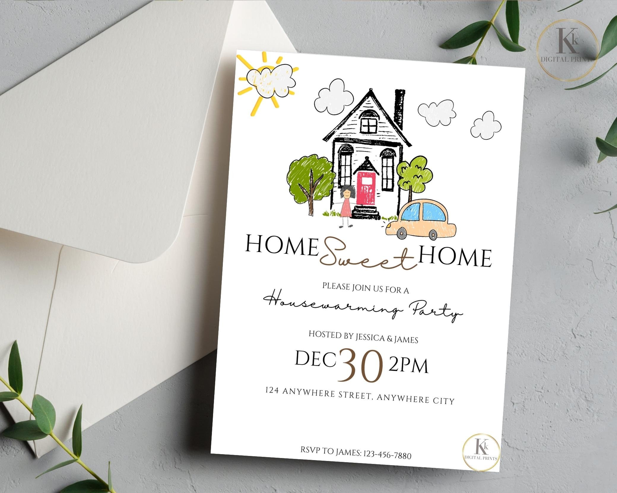 Home Sweet Home, Housewarming Invitation, New Home, New House Invite ...