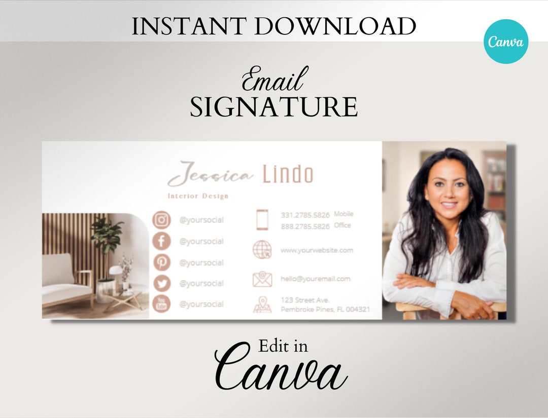 Modern Interior Designer Email Signature Template, Email Signature ...