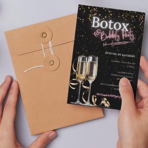 Botox and Bubbly Party Invite, Botox Invitation, Aesthetic Nurse ...