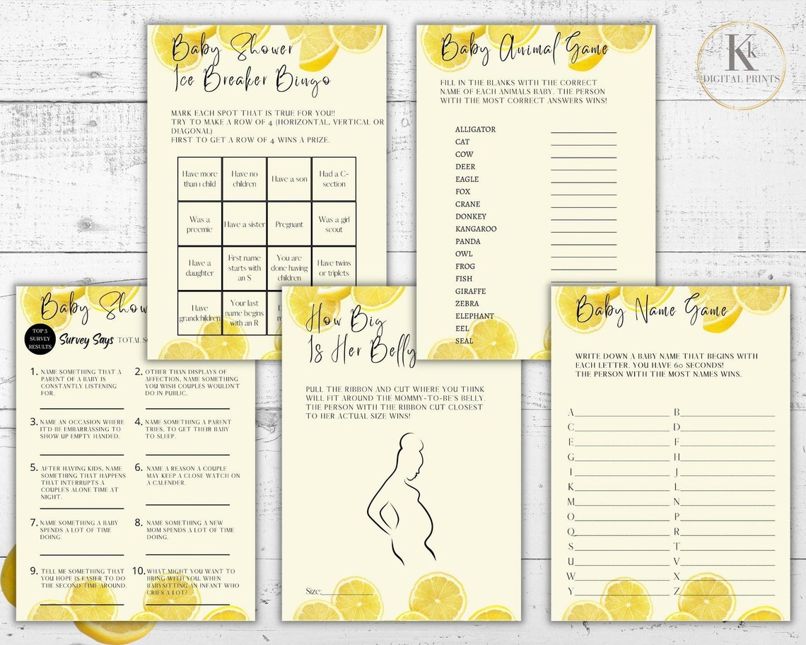 Modern Baby Shower Games, Baby Game Bundle, Shower Game Bundle, Game ...