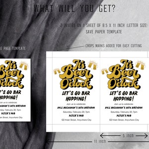 Lets Go Bar Hopping Birthday Party Invitation, Day Drinking, Birthday ...