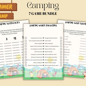 Camping Activity 7 Game Bundle, Camping Games, Backyard Games, Outdoor ...