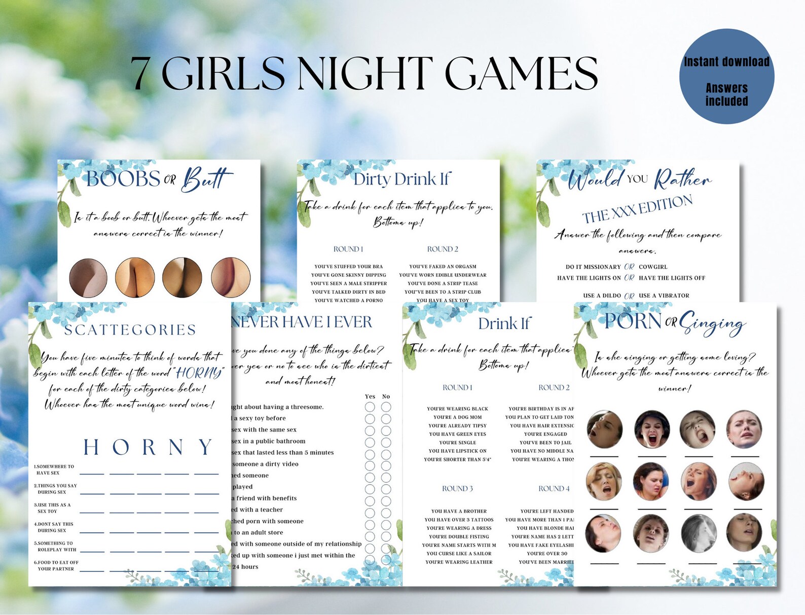 Girls Night Games Girls Night Game Bundle Adult Games for - Etsy