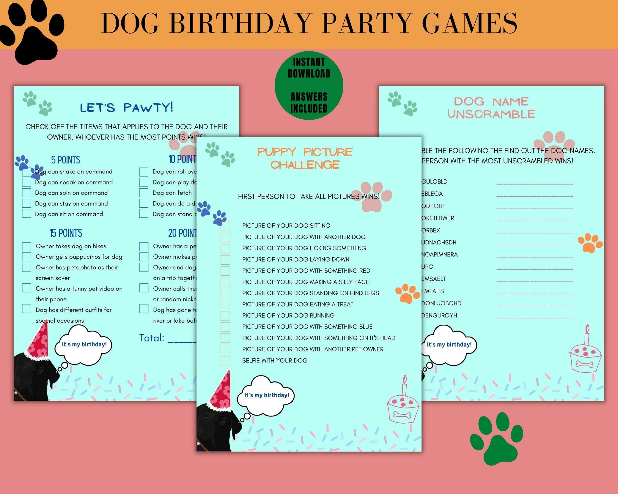 Dog Birthday Game Bundle Birthday Party Games Puppy Games - Etsy dog-birthday-game-bundle-birthday-party-games-puppy-games-etsy