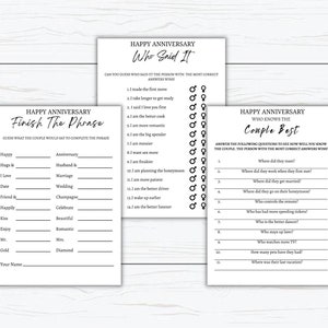 Anniversary Party Games, Games for Couples, Couples Games, Party Games ...