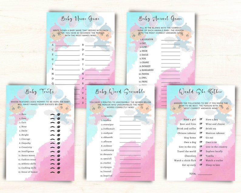 Modern Gender Reveal Games, Baby Shower Games, Gender Reveal Ideas ...