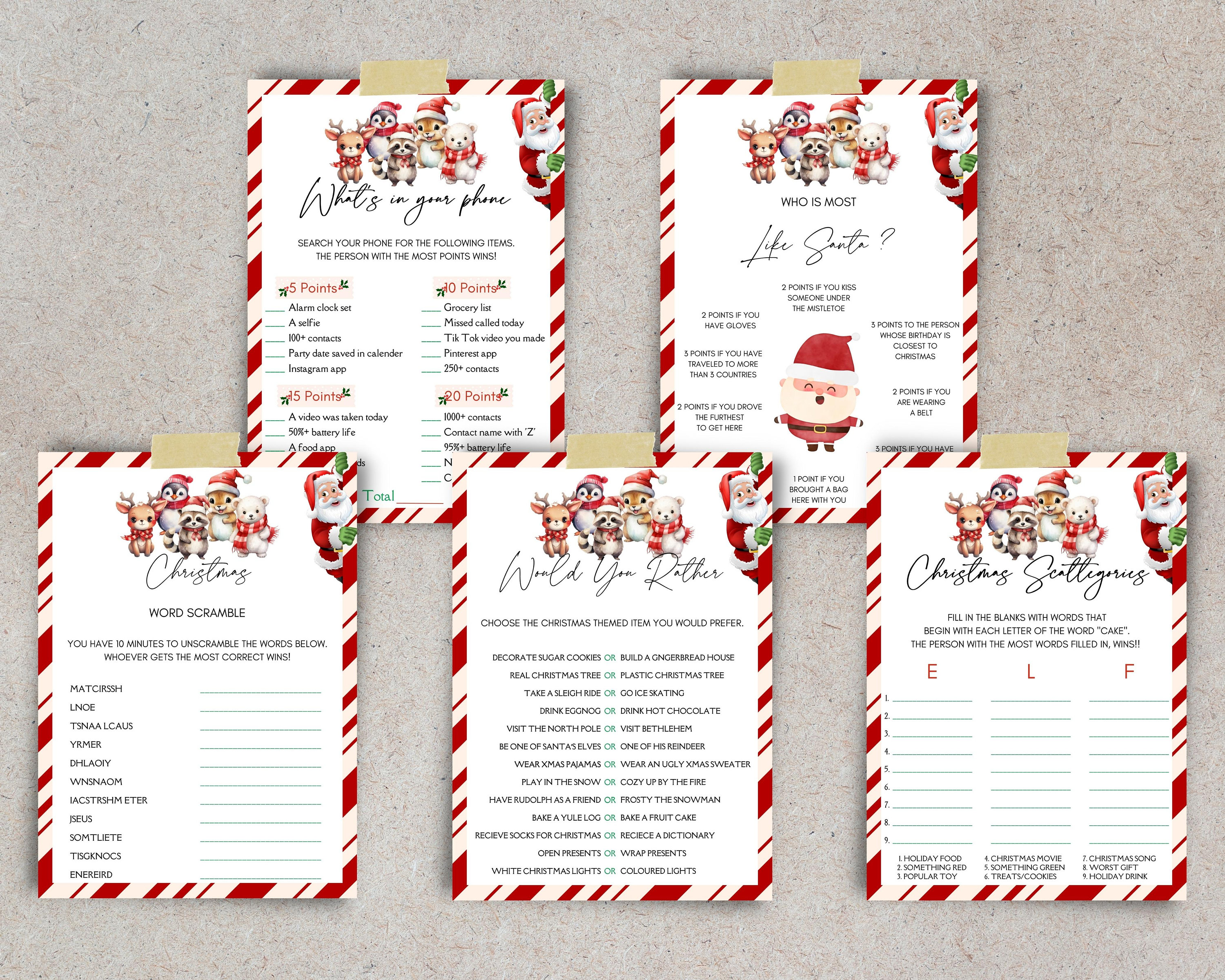 10 Christmas Games Bundle, Christmas Party Games, Printable Christmas ...