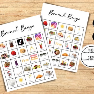 Brunch Bingo, Brunch Games, Bridal Shower, Baby Shower, Bingo Games ...