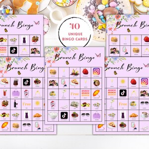 Brunch Bingo, Brunch Games, Bridal Shower, Baby Shower, Bingo Games ...