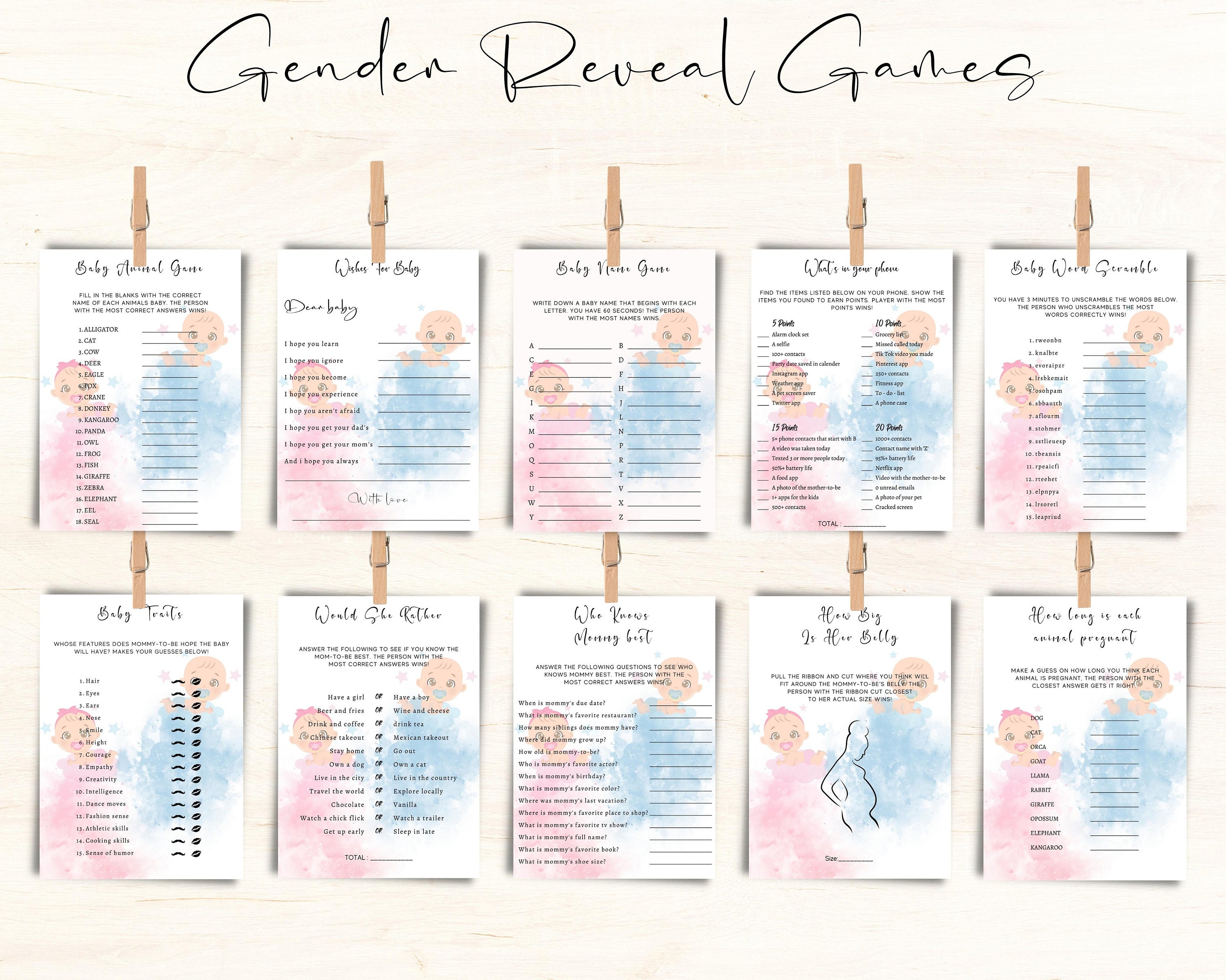 Modern Gender Reveal Games, Baby Shower Games, Gender Reveal Ideas ...