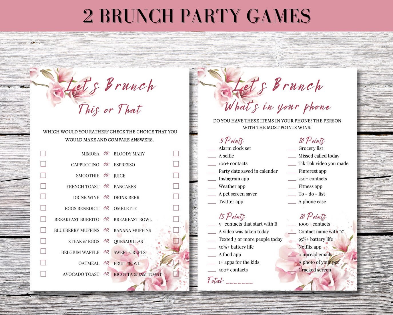 Brunch Party Games, Brunch Games, Bridal Shower Games, Hens Party ...
